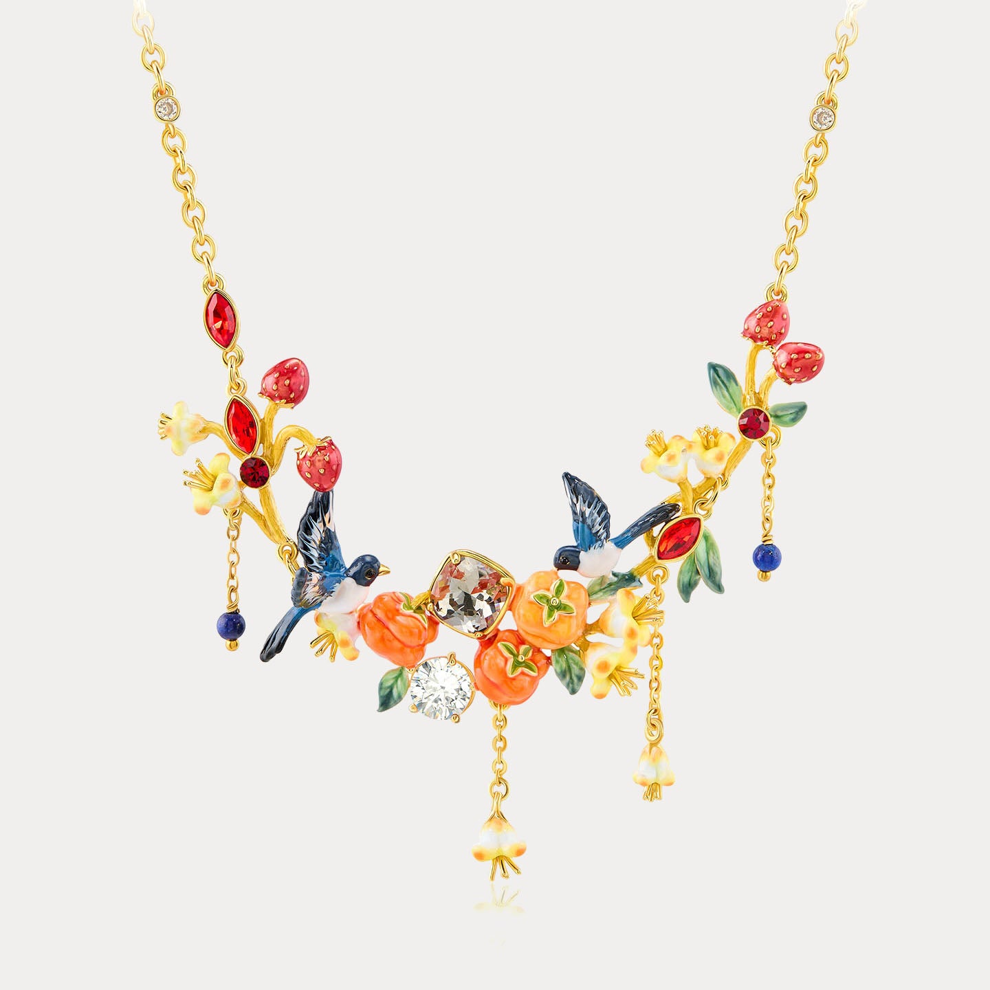 Selenichast Magpie & Persimmon Necklace Thanksgiving Nature Jewelry ...