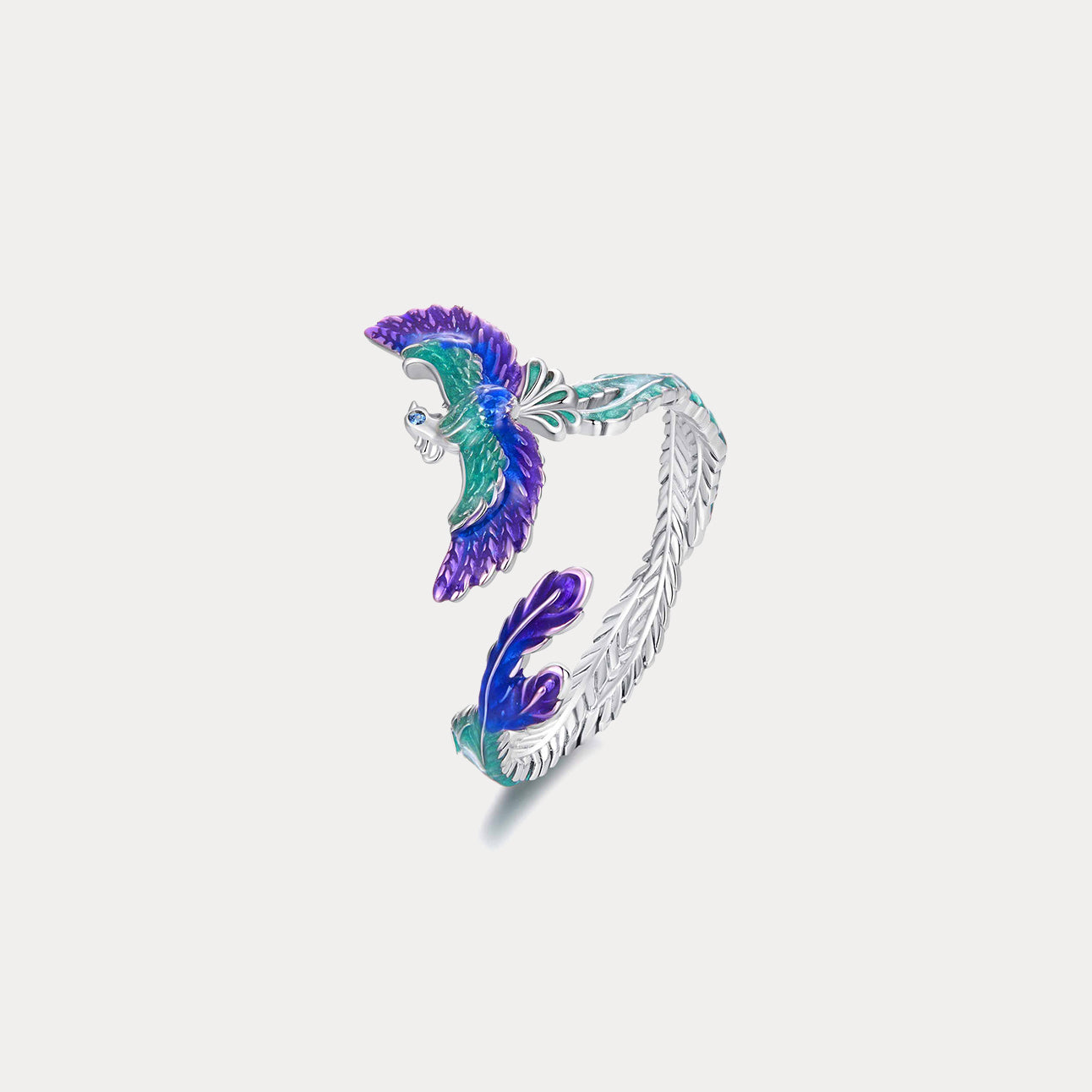 Selenichast Silver Phoenix Ring Christmas Animal Jewelry Gift for Women