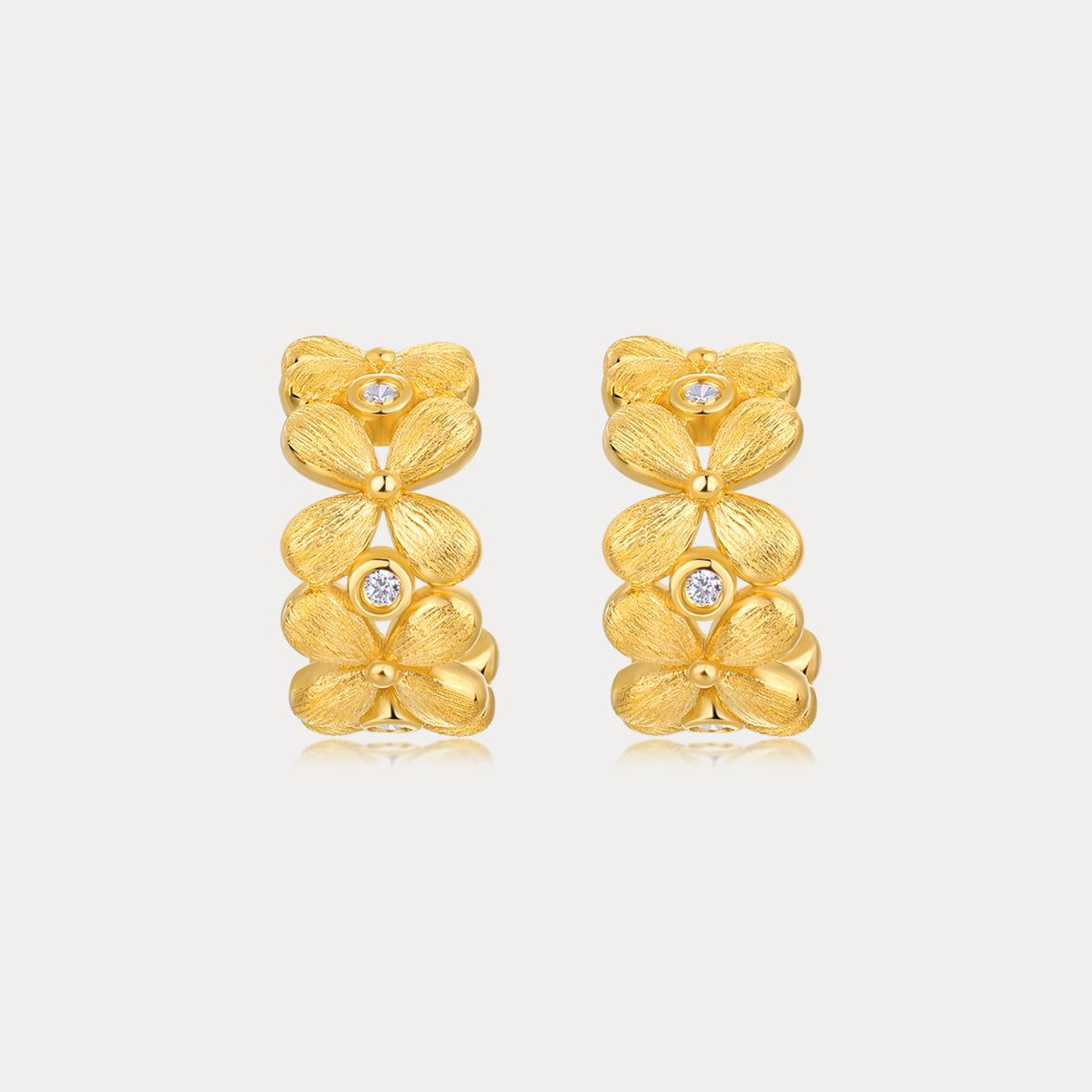 Selenichast Gold Osmanthus Flower Earrings Jewelry Gift for Women