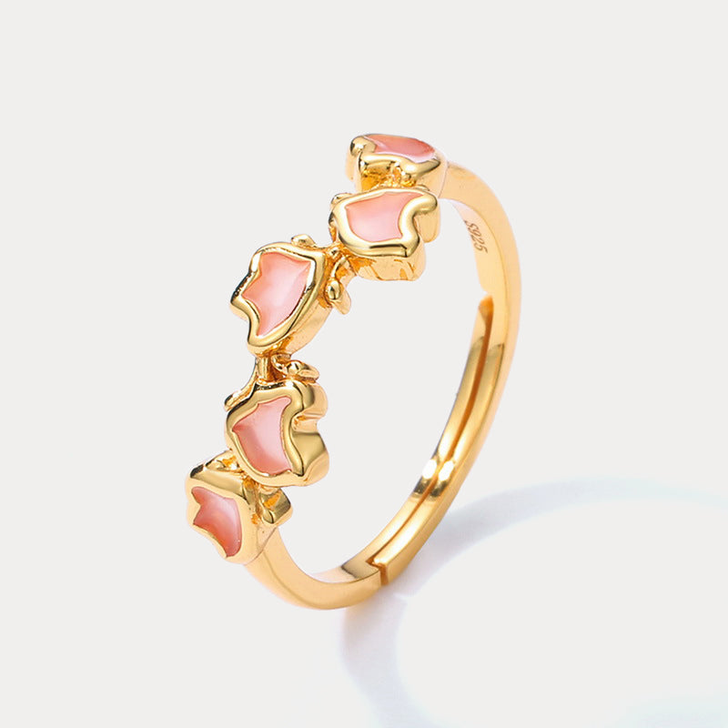 Dainty Pink Flower Sakura Ring for Women | Sakura Jewelry | Cherry ...