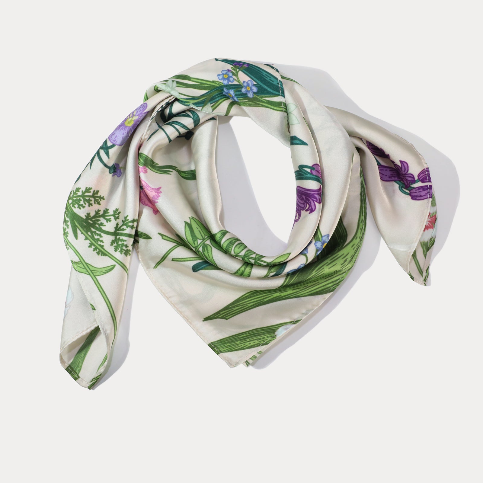 Selenichast Imitated Silk Fabric Botanical Garden Square Scarf Gift for ...