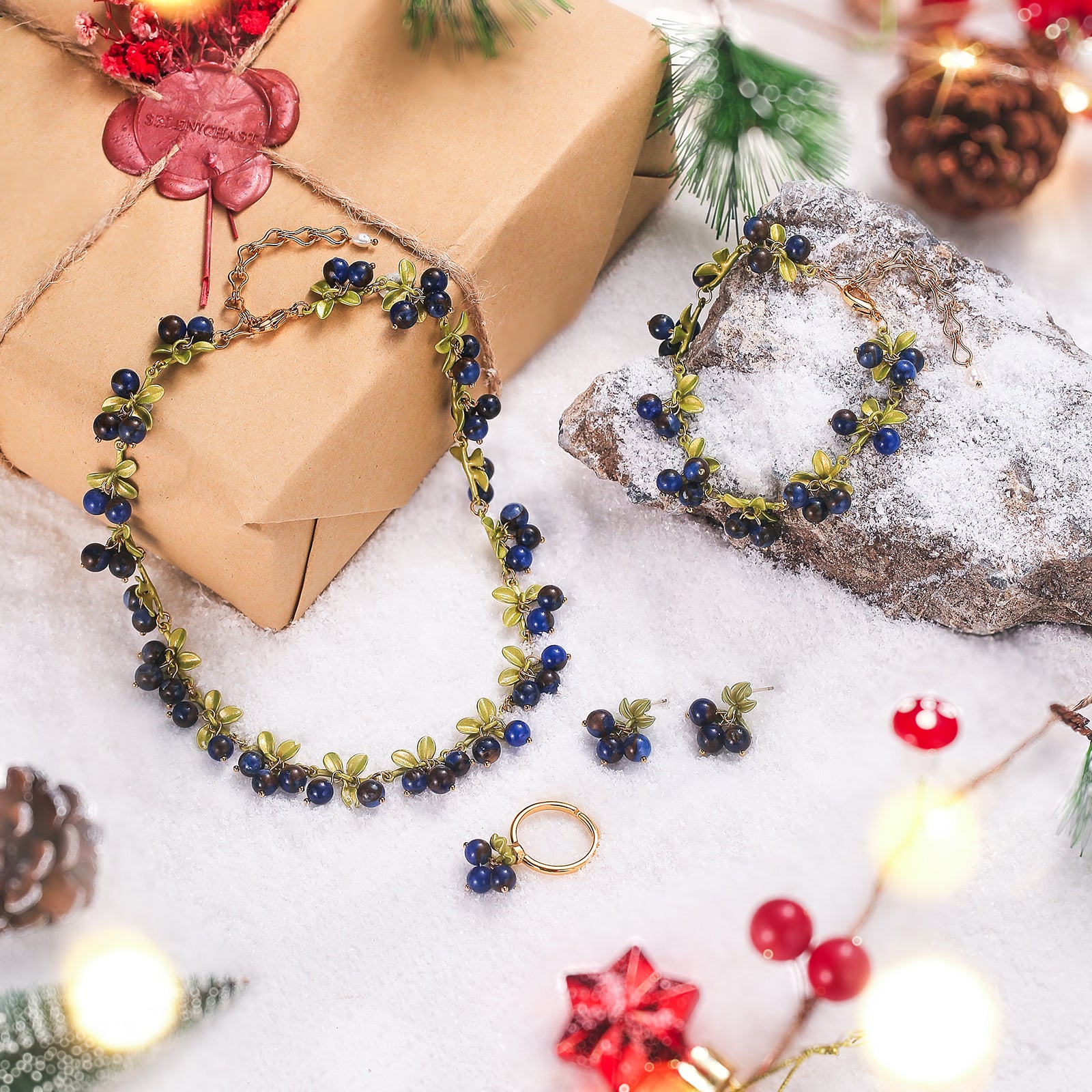 Selenichast Blueberry Jewelry Set with Gift Wrapping Jewelry Gift for ...