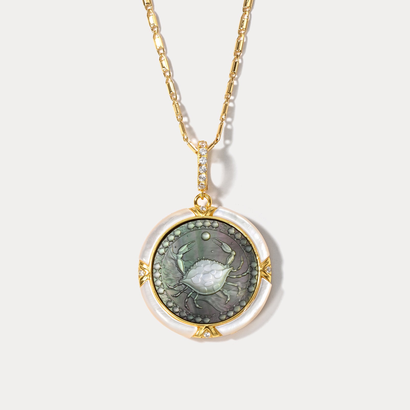 Selenichast Fancy Constellation Cancer Shell Pendant Necklace Astrology ...