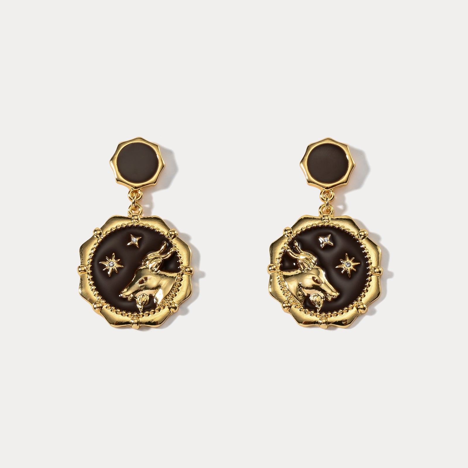 Selenichast Zodiac Sign Earrings Capricorn Enamel Earrings Astrology ...