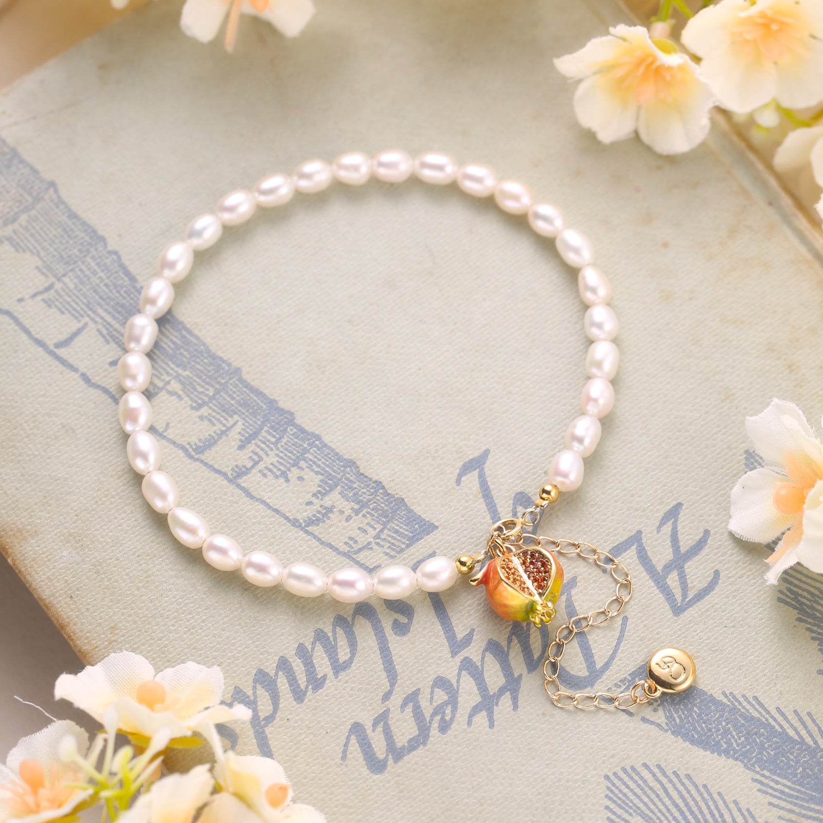 Pomegranate Pearl Anklet | Enamel Pomegranate Pearl Beaded Anklet ...