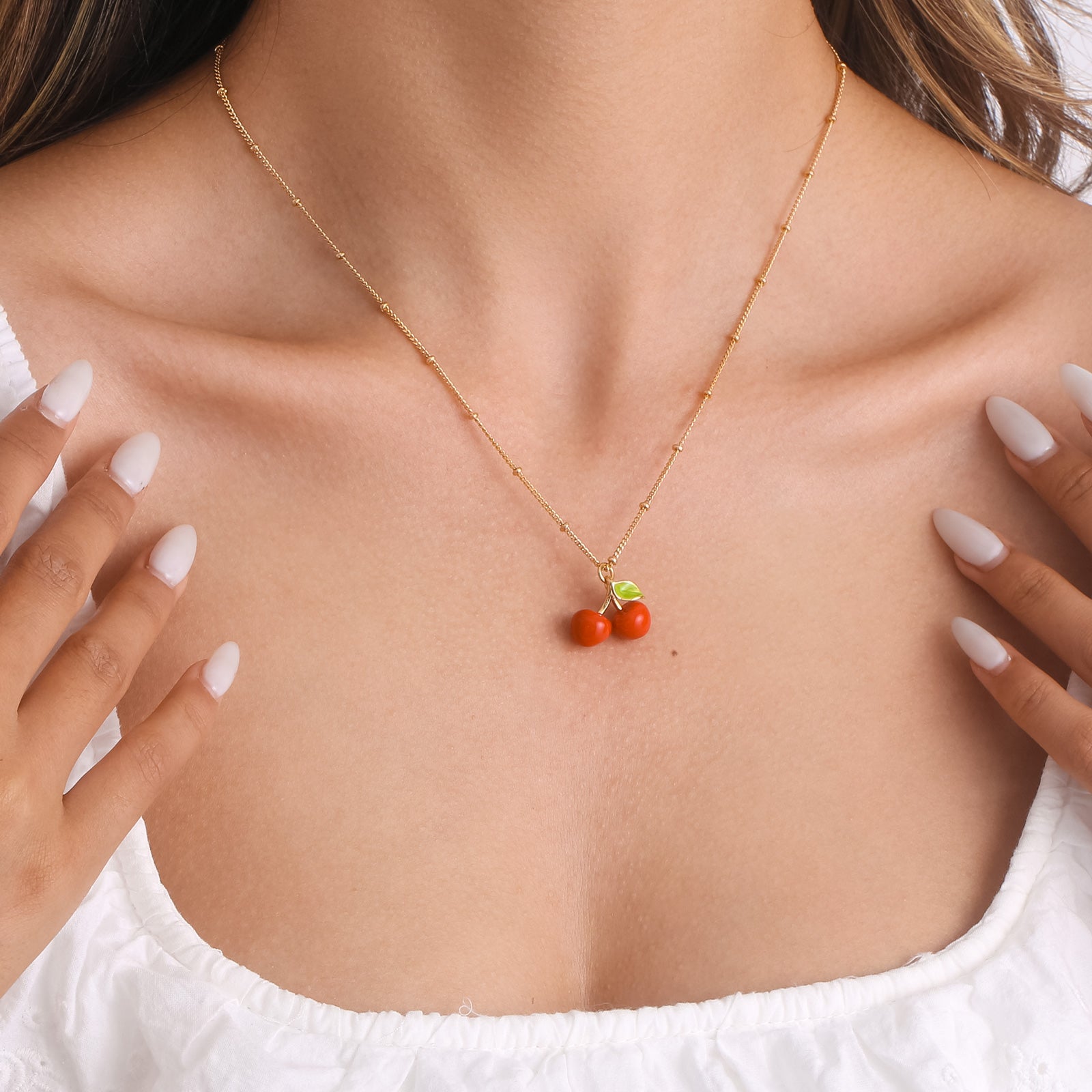 Cherry Necklace Cherry Necklace Gold Cherry Pendant Gold Cherry Necklace for Women Selenichast