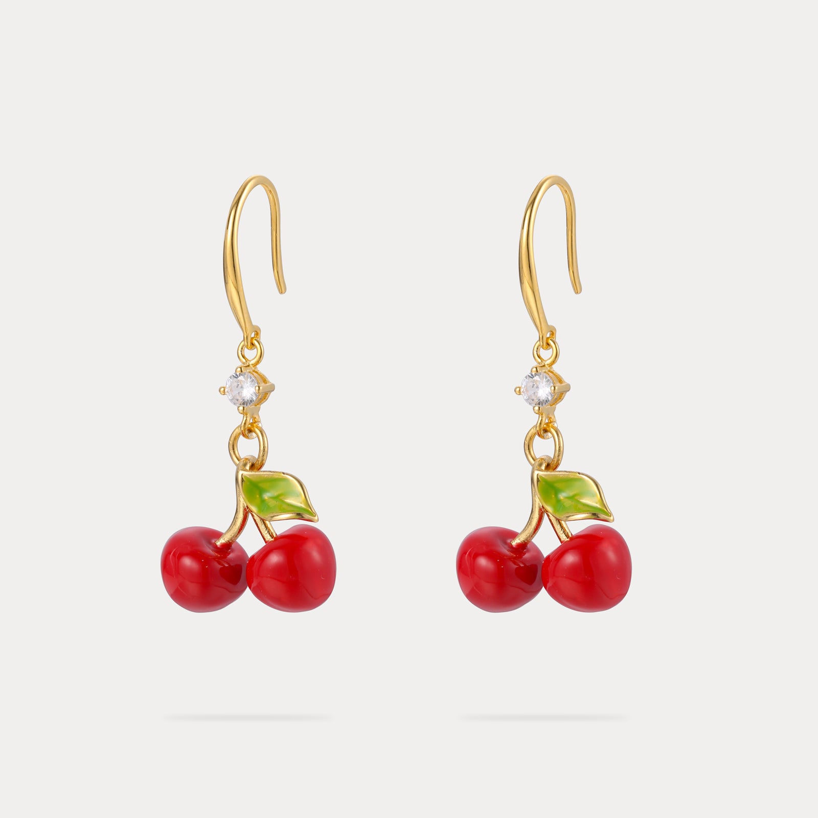 Cherry Earrings | Enamel Cherry Hook Earrings | Cherry Dangle Earrings ...
