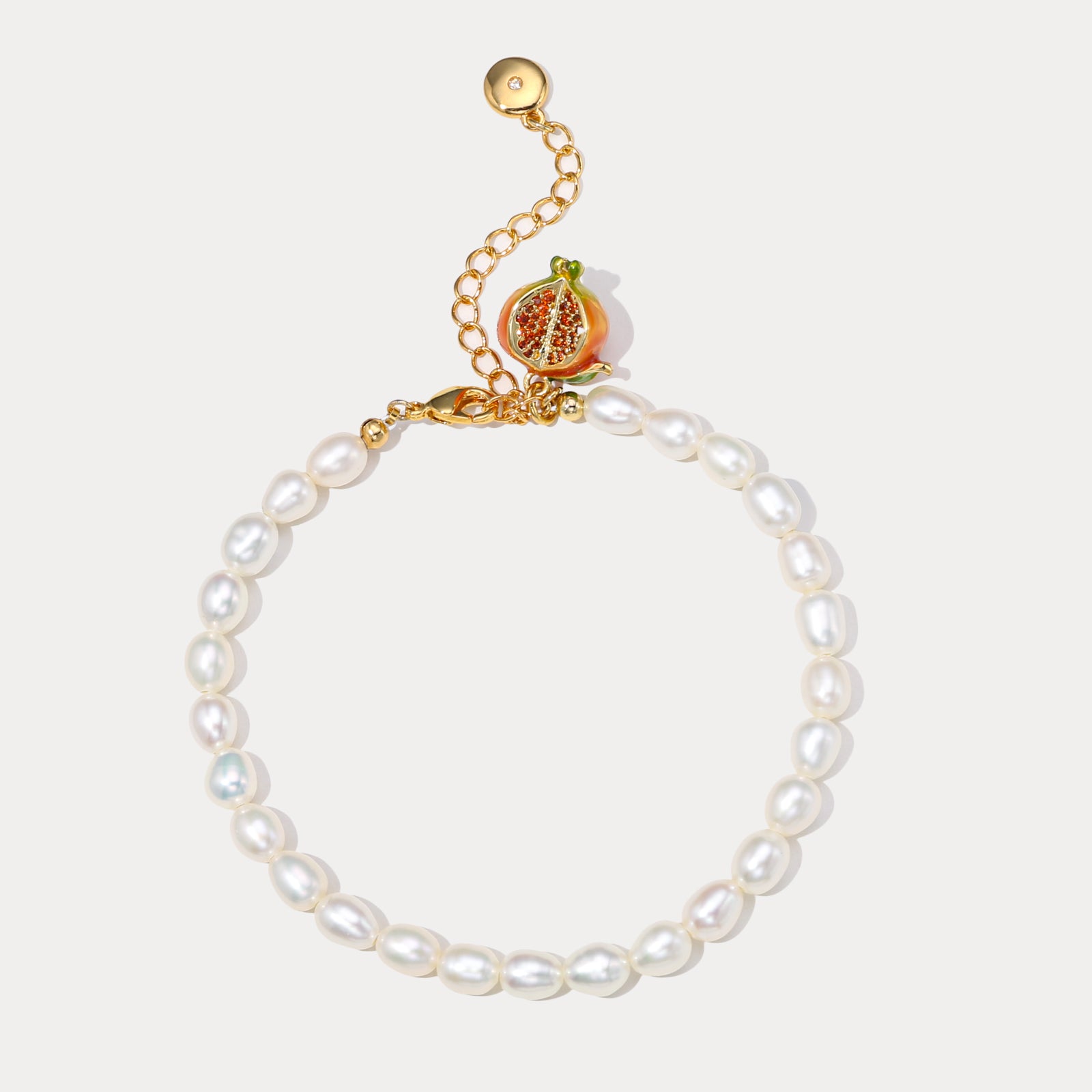 Pomegranate Pearl Bracelet | Enamel Pomegranate Pearl Beaded Bracelet ...