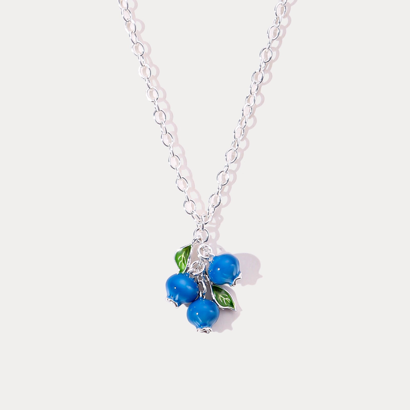Selenichast Sterling Silver Blueberry Pendant Necklace Fruit Jewelry ...