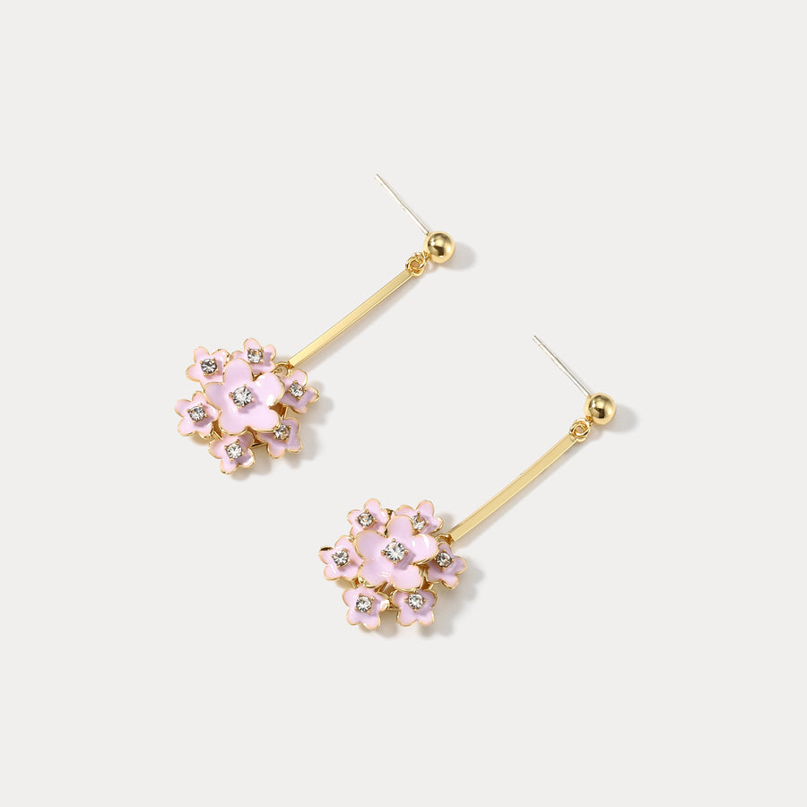 Selenichast Sakura Drop Earrings, Enamel Cherry Blossom Earrings ...