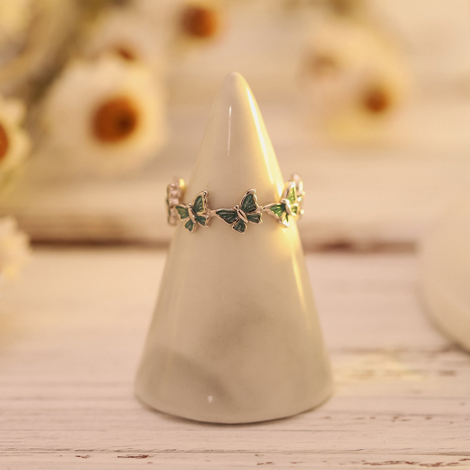 Selenichast 925 Sterling Silver Blue Butterfly Ring, Butterfly ...