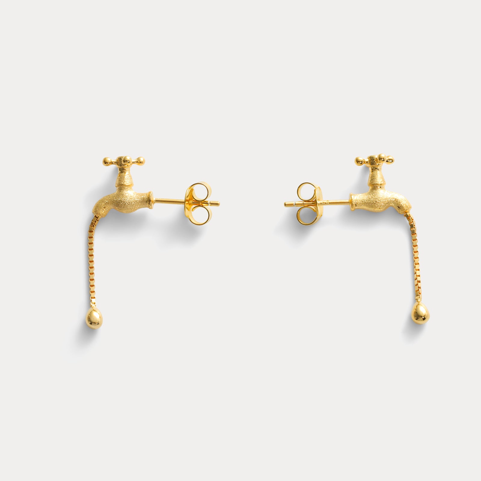 Selenichast 18k Gold on 925 Sterling Silver Water Faucet Tap Earrings ...