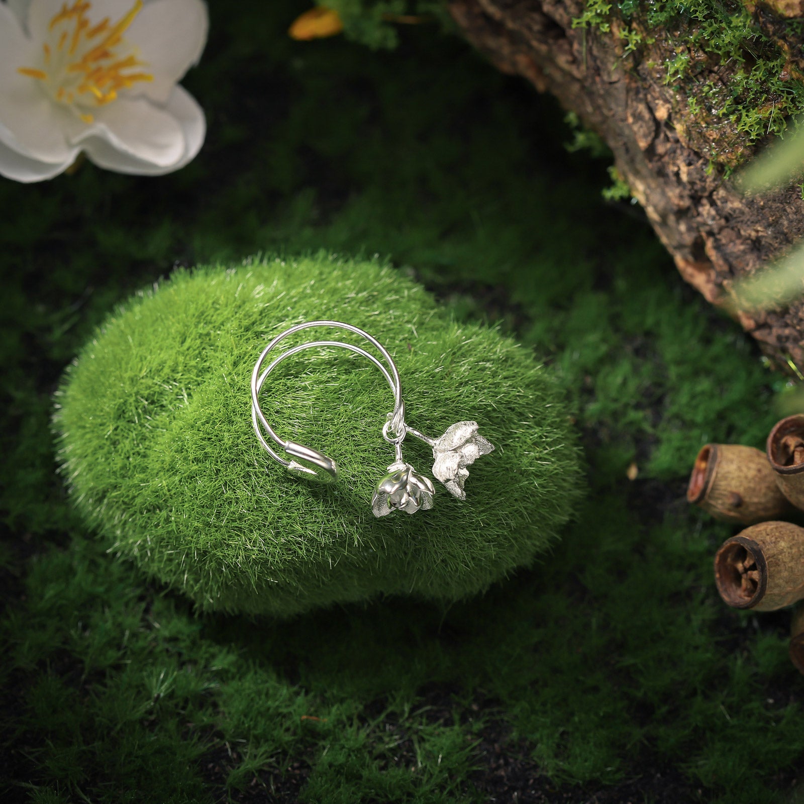 Selenichast Jasmine Pin Ring | Sterling Silver Jasmine Ring | Jasmine ...