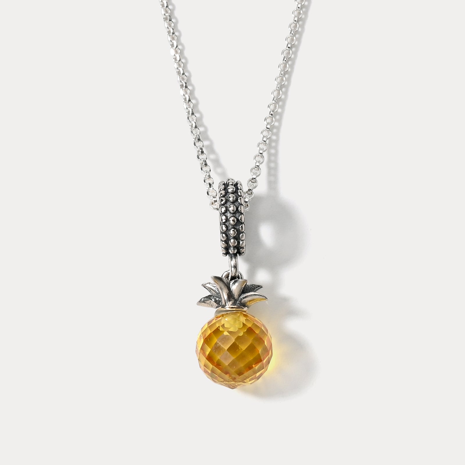 Selenichast 925 Sterling Silver Pineapple Pendant Necklace Nature ...