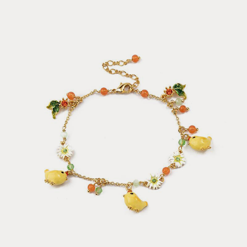 Selenichast Small Chicken Bracelet, Enamel Bracelet, Animal lover ...