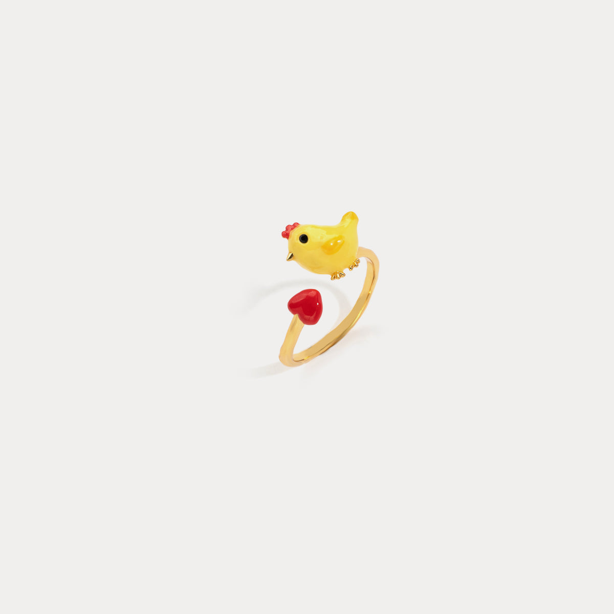 Selenichast Little Chick Ring, Animal Rings, Chicken Rings, Enamel ...