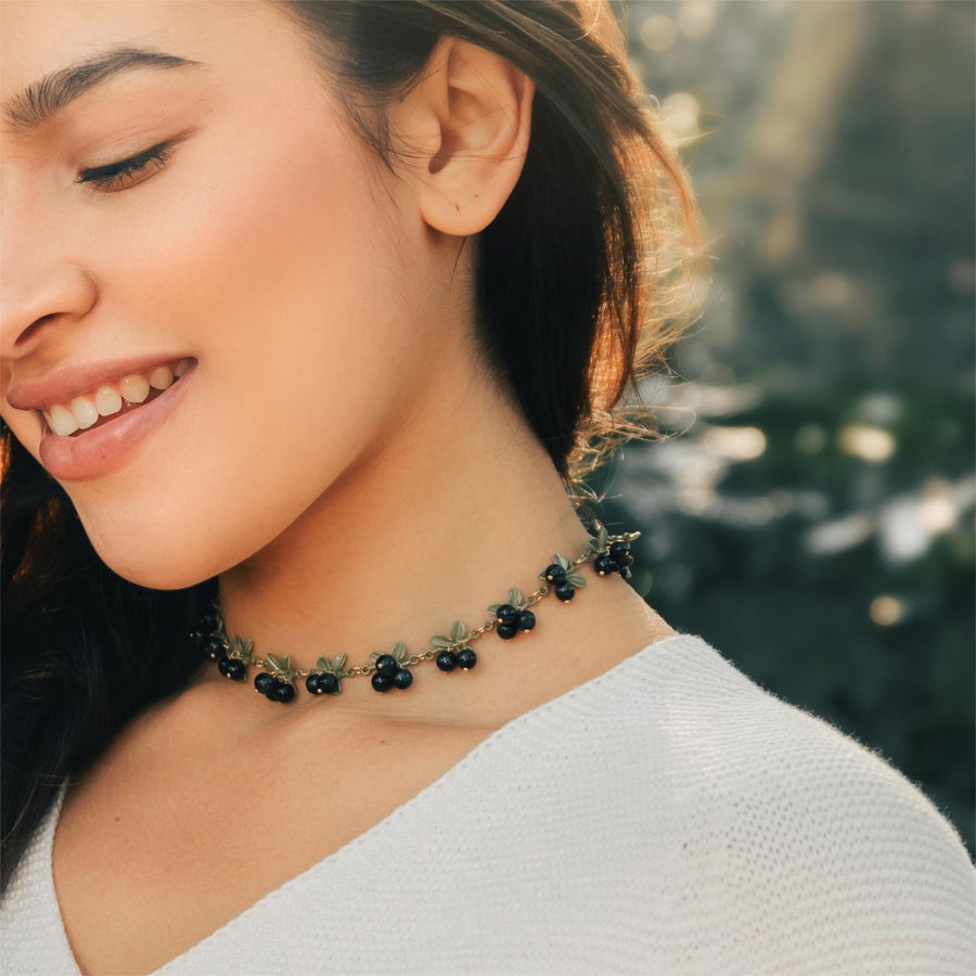Selenichast Blueberry Necklace, Berry Choker, Fruit Necklace, Nature ...